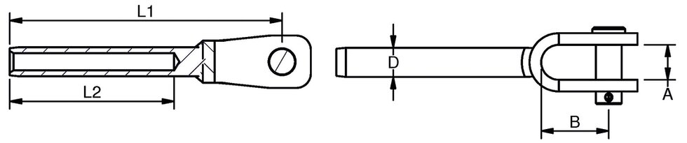 Stainless steel Fork Terminal, polished terminal | Mennens Netherlands