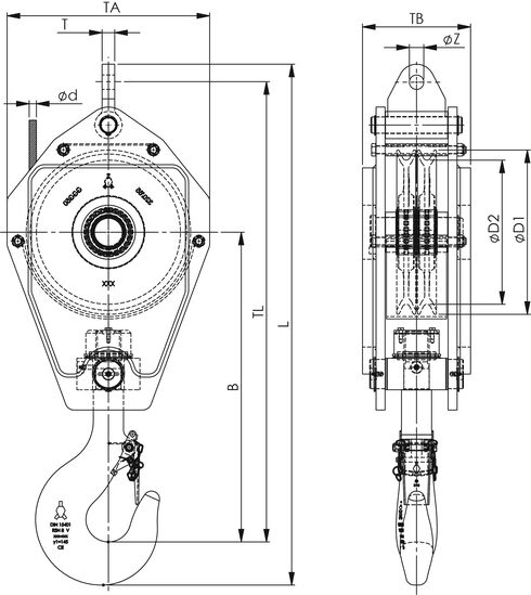 Standard Reeve Crane Blocks 2 Sheaves | Mennens Netherlands