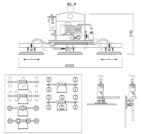 MT vacuum lifting device with beam | Mennens Netherlands